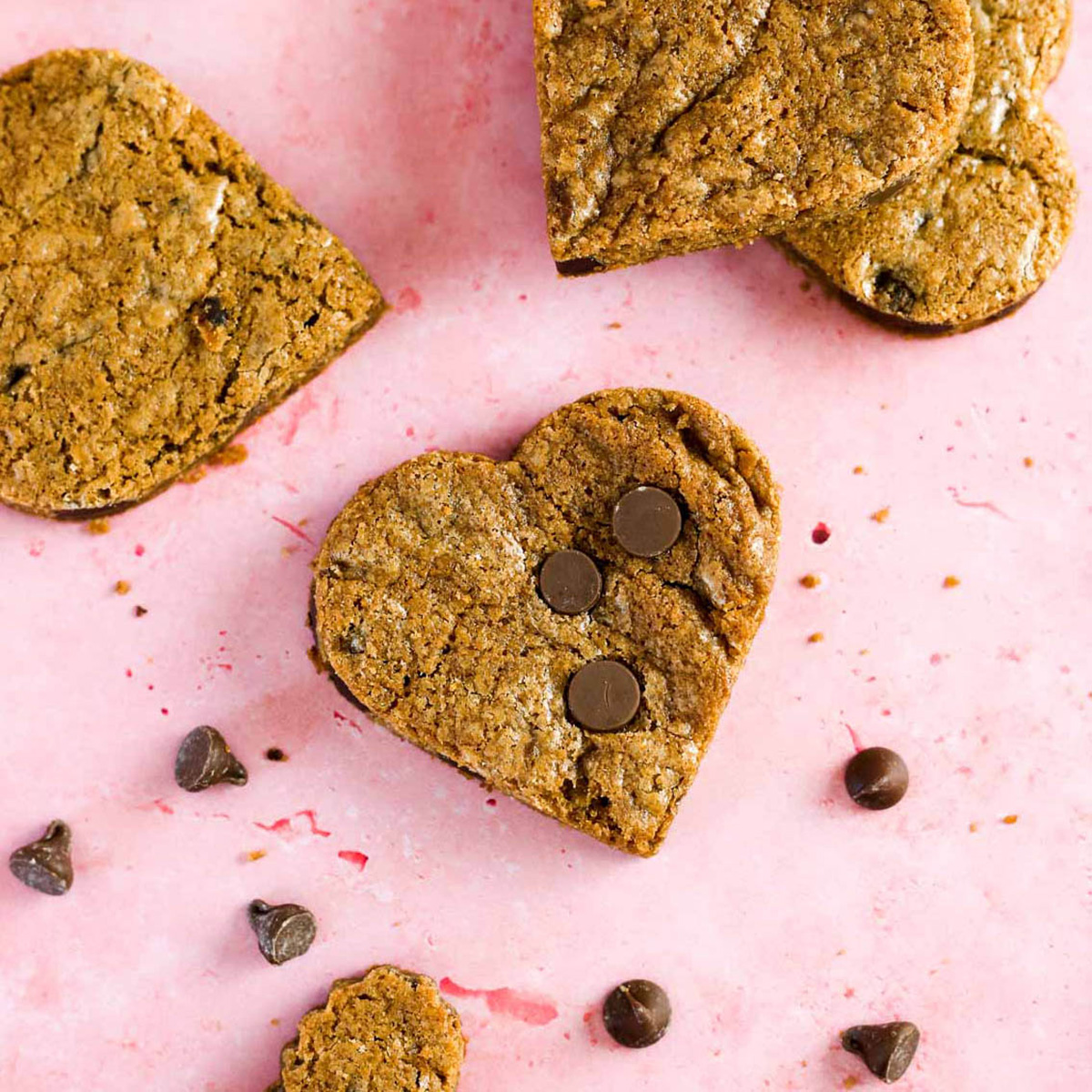 Heart Shaped Chocolate Chip Cookies | Savor The Spoonful