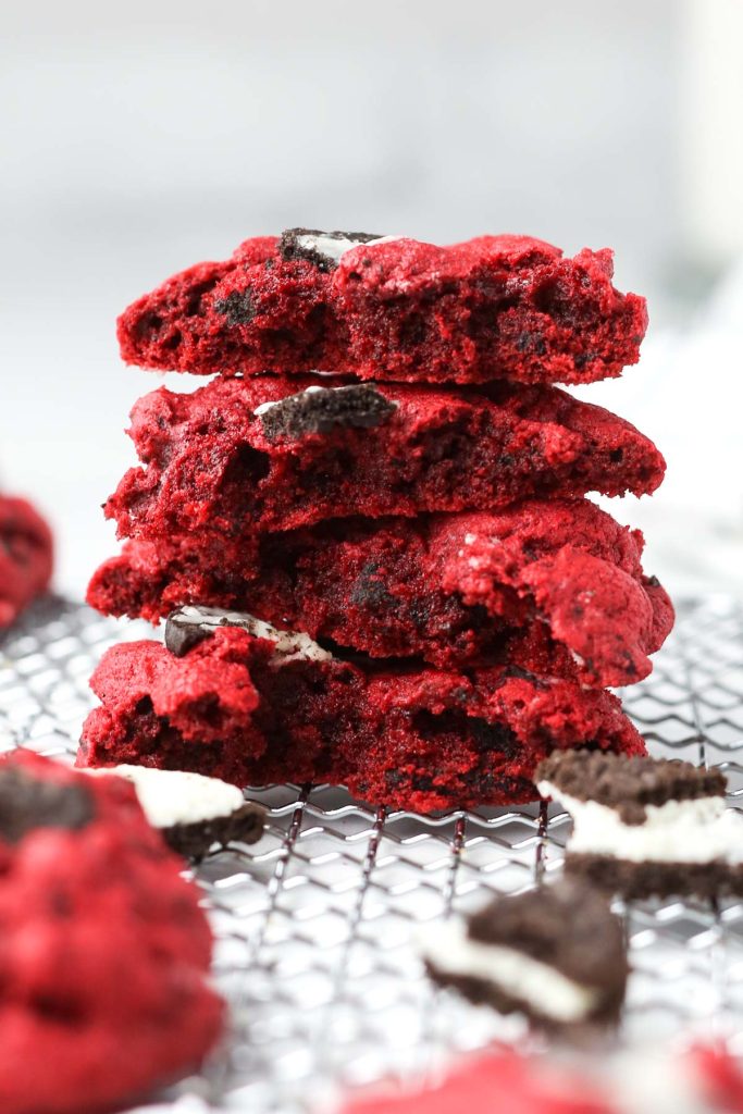 Crushed Oreo Red Velvet Cookies | Savor The Spoonful