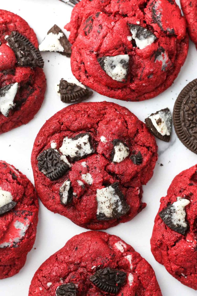 Crushed Oreo Red Velvet Cookies | Savor The Spoonful