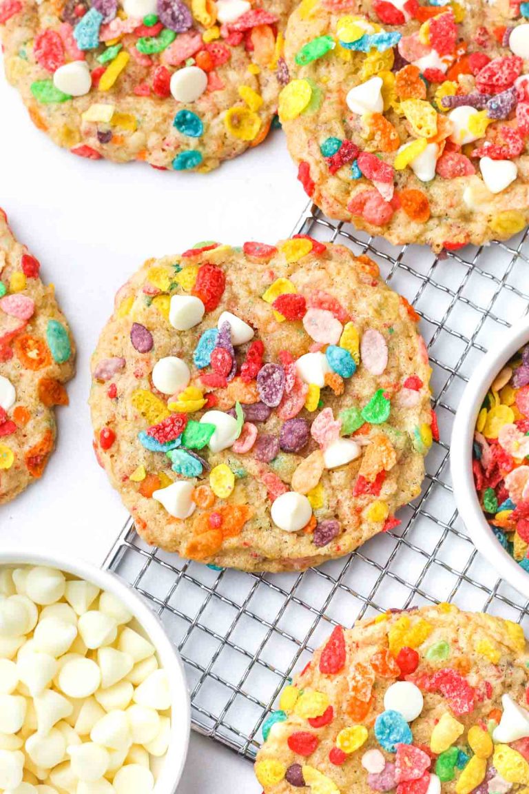 Easy Fruity Pebbles Cookies | Savor The Spoonful