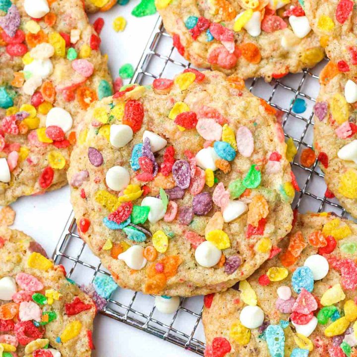 Easy Fruity Pebbles Cookies | Savor The Spoonful